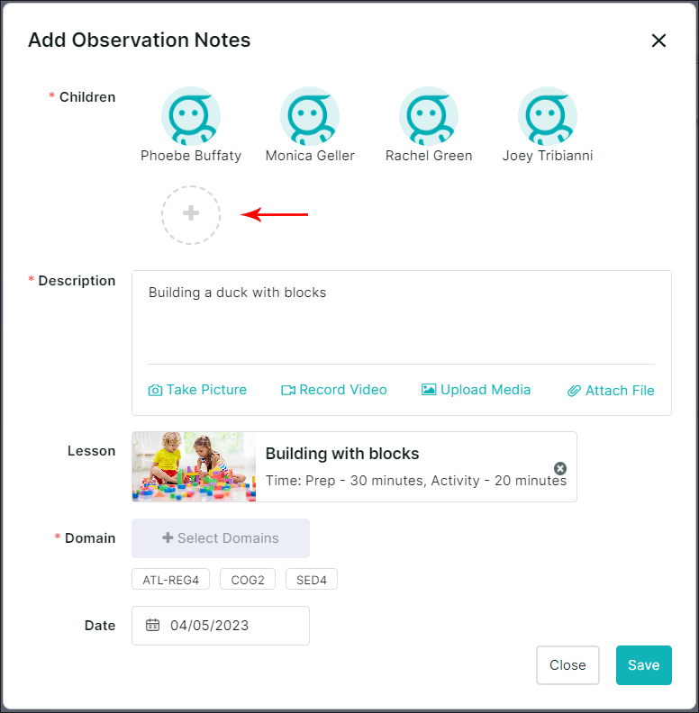 How do I individualize a group observation note? – Learning Genie