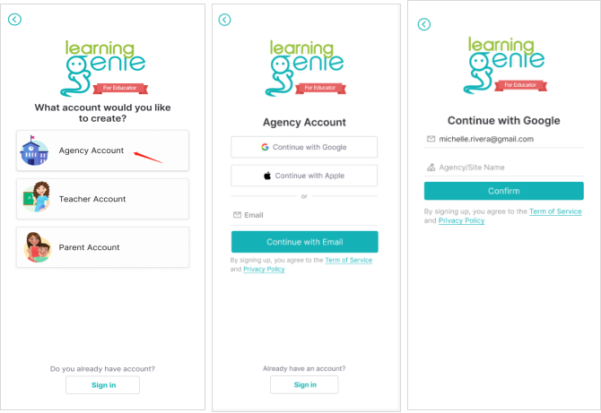How do I link third-party accounts to Learning Genie (smartphones ...